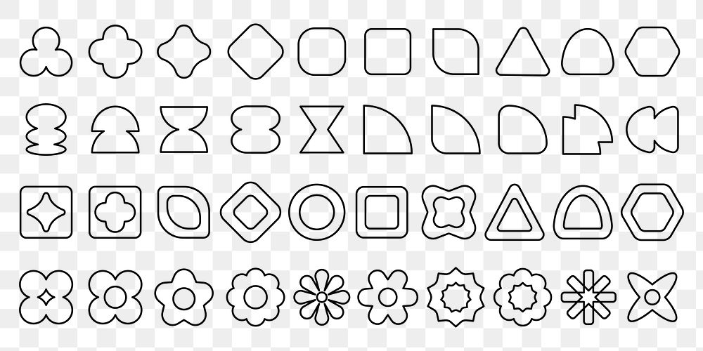 PNG Geometric shapes outline collection | Premium PNG - rawpixel