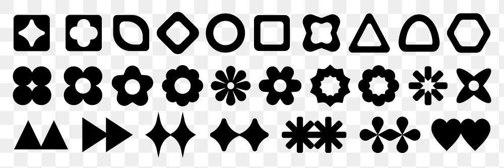 PNG Geometric black shapes collection | Premium PNG - rawpixel