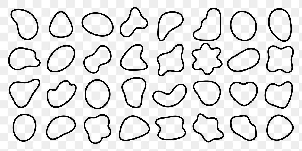 PNG Abstract organic shapes collection, | Premium PNG - rawpixel