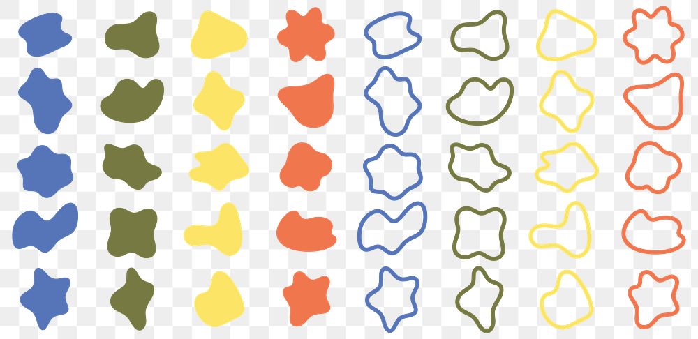 PNG Colorful abstract shape patterns, | Premium PNG - rawpixel