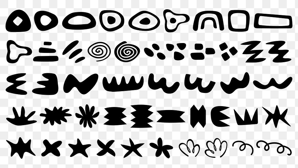 PNG Abstract black shapes collection | Premium PNG - rawpixel
