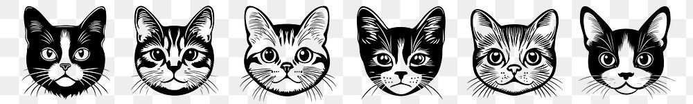PNG Vintage cat face illustrations | Premium PNG - rawpixel