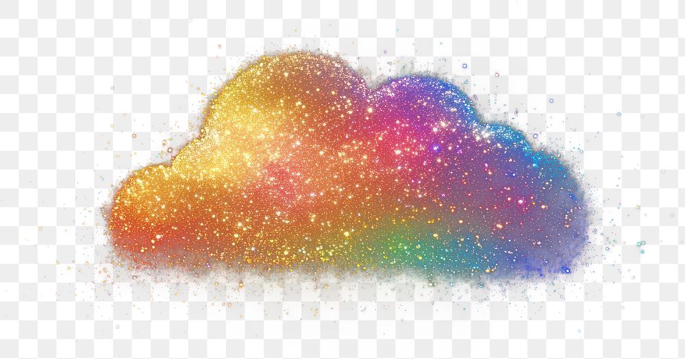 PNG Colorful cloud shape sparkle | Free PNG - rawpixel
