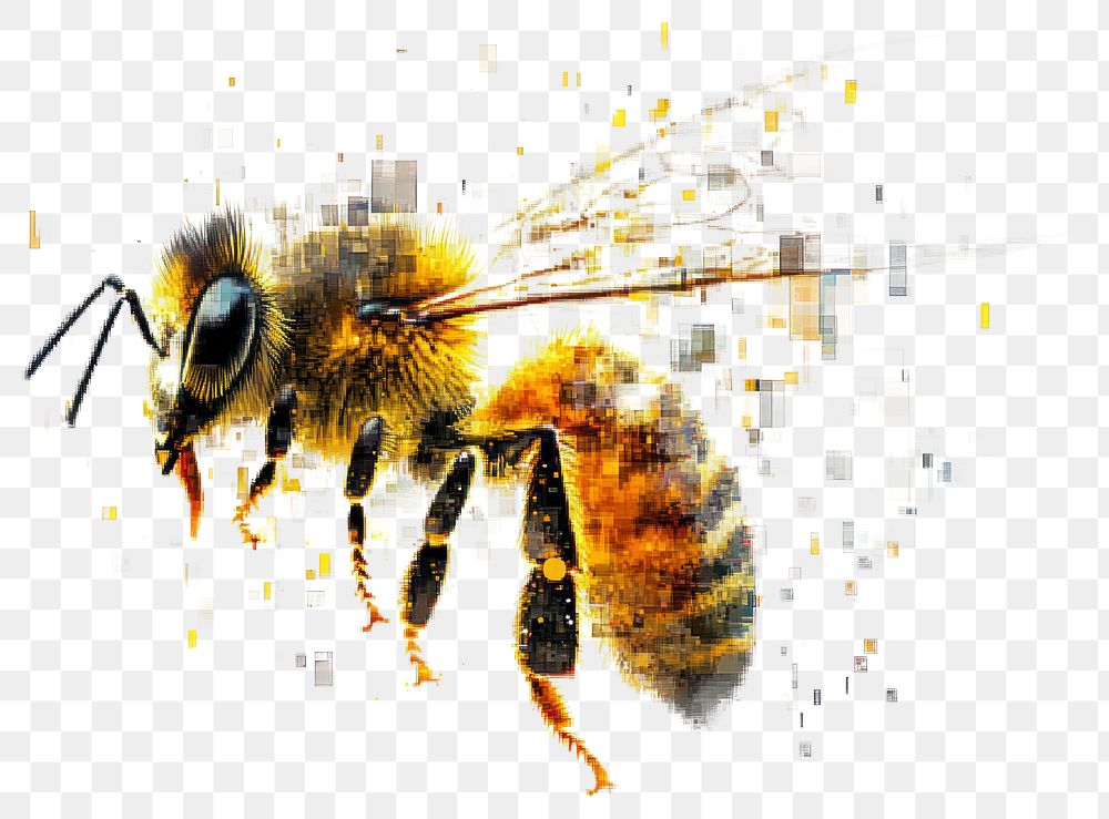 PNG Bee pixelated abstract insect. | Free PNG - rawpixel
