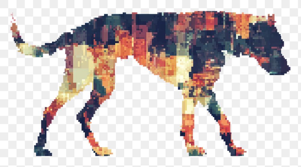 PNG Persom walking dog pixelated | Free PNG - rawpixel