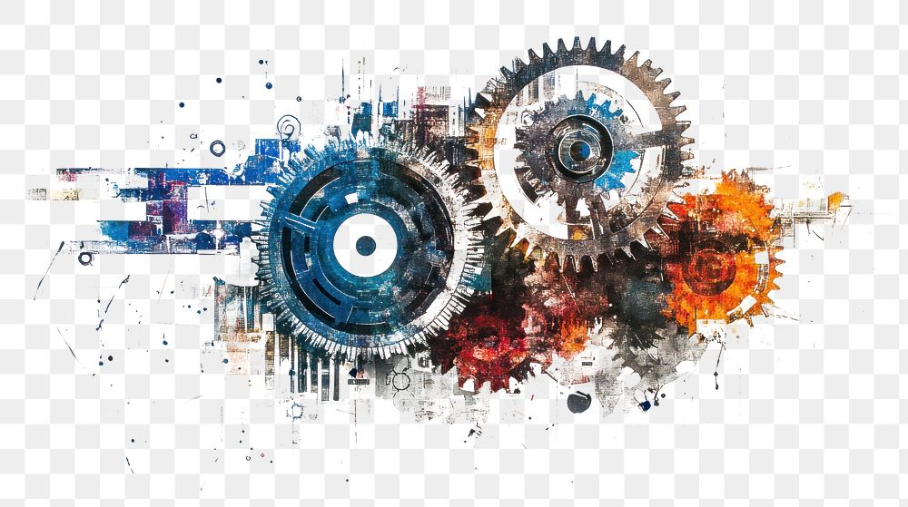 PNG Gears abstract art illustration. | Free PNG - rawpixel