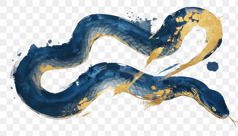 PNG Blue-gold snake illustration serpentine | Free PNG - rawpixel