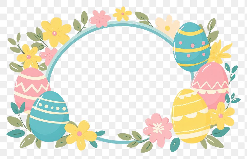 PNG Easter-themed frame eggs illustration | Free PNG - rawpixel