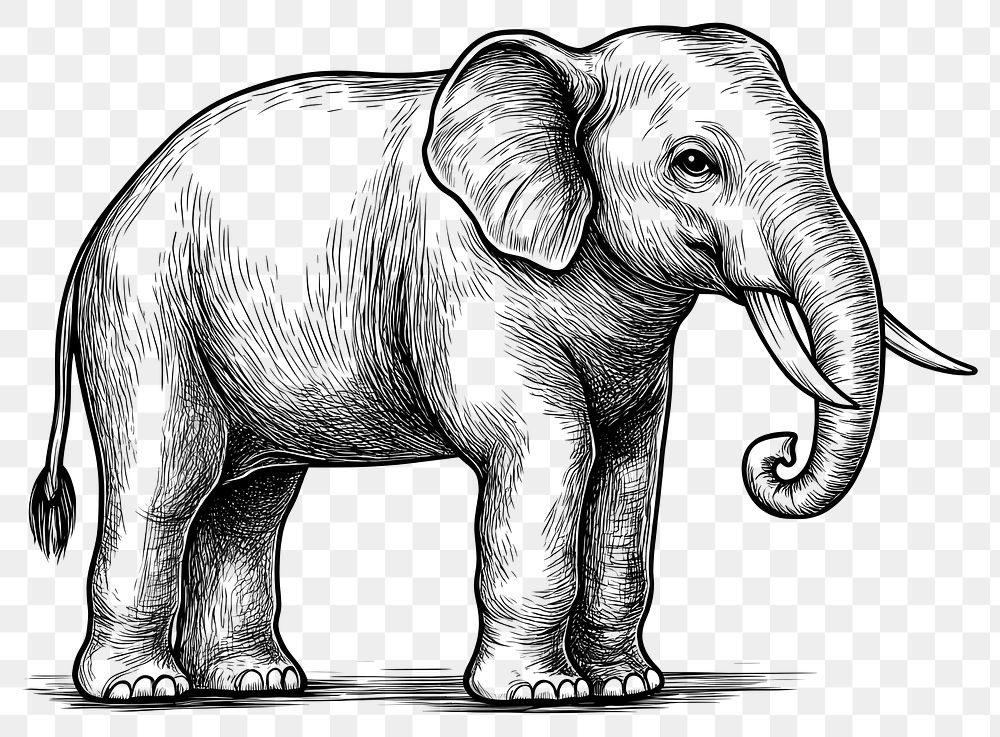 PNG Elephant art wildlife drawing. | Free PNG - rawpixel