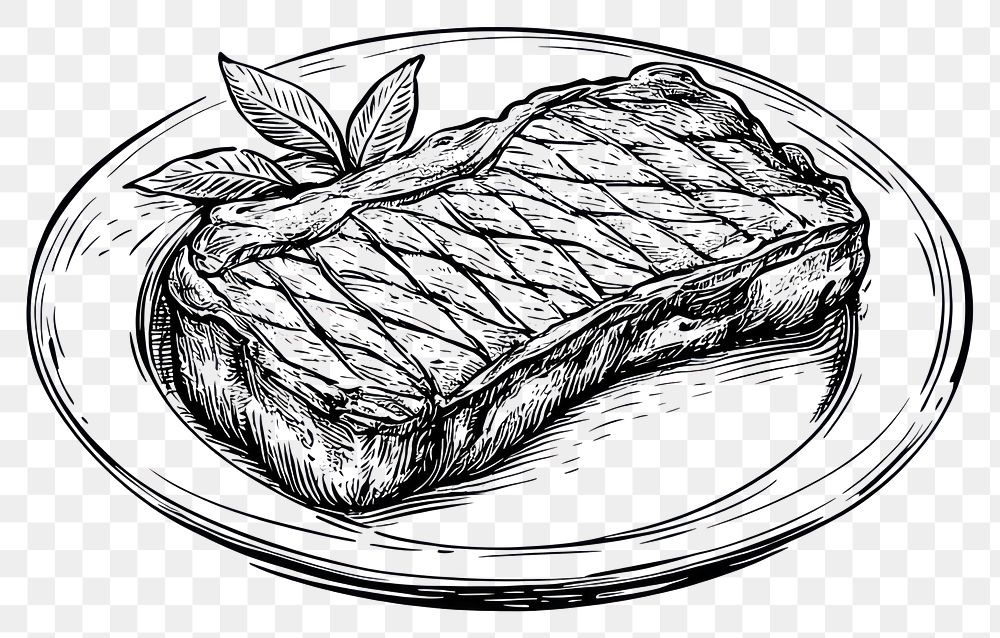PNG Steak art drawing sketch. | Free PNG - rawpixel