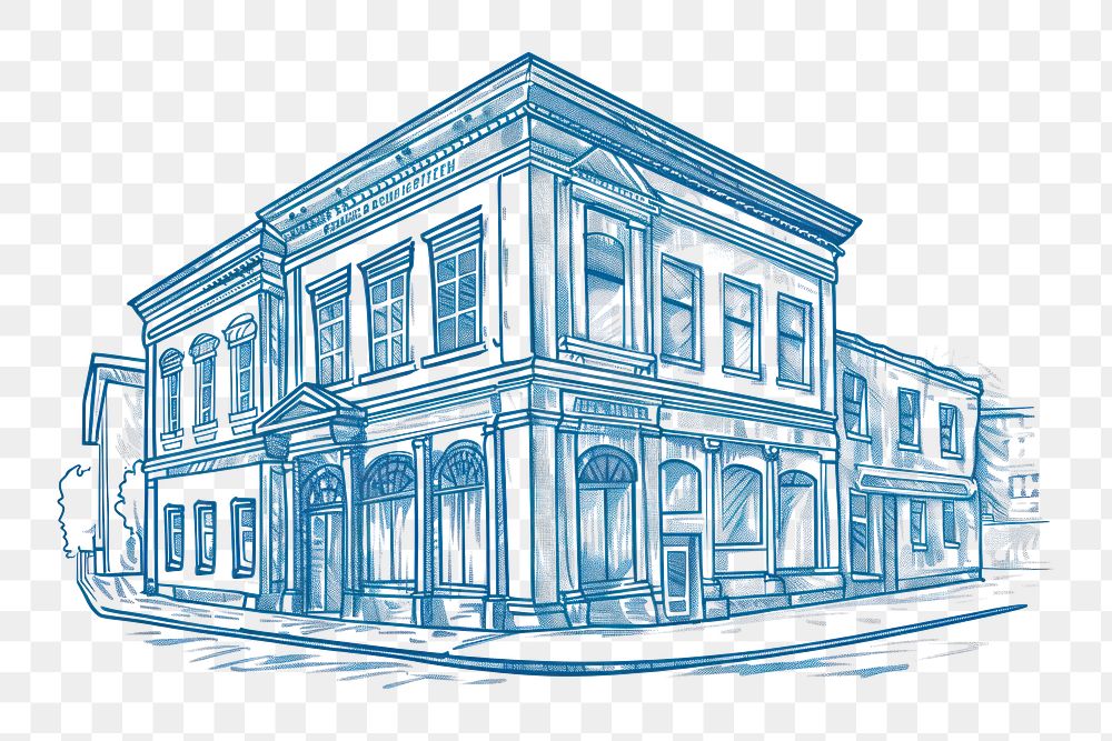 PNG Vintage building drawing architecture | Free PNG - rawpixel
