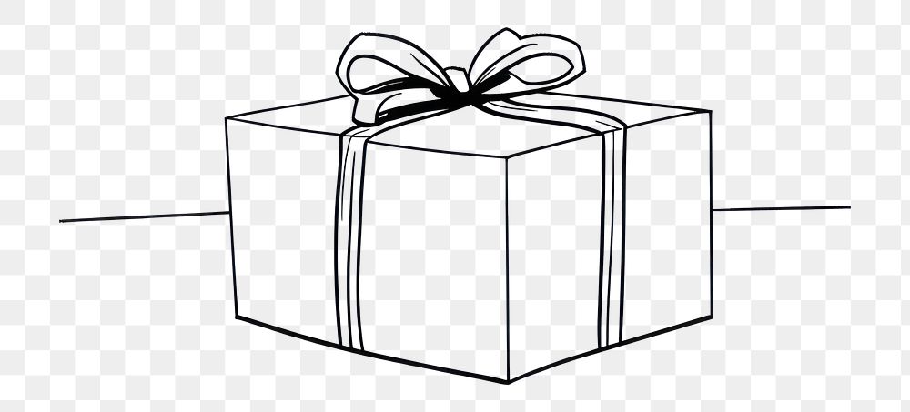 PNG Gift box white line | Free PNG - rawpixel