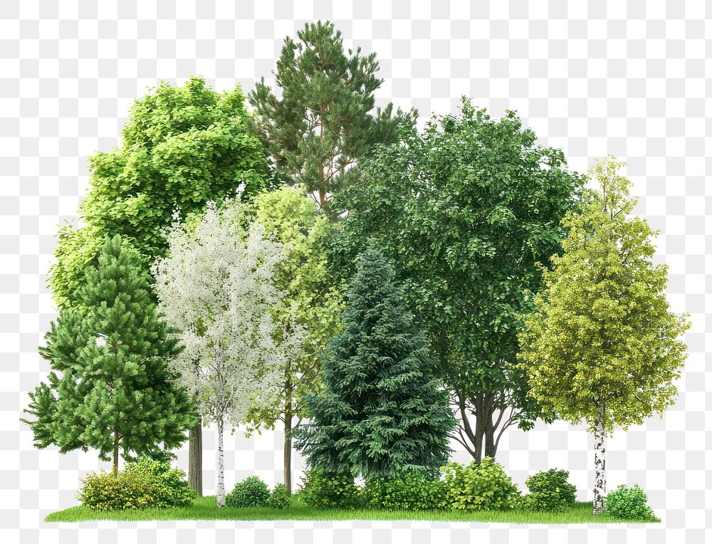 PNG Group different trees outdoors | Free PNG - rawpixel