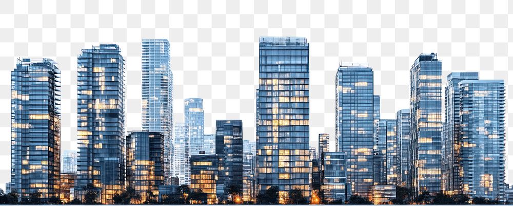 PNG Highrise buildings dusk architecture | Free PNG - rawpixel