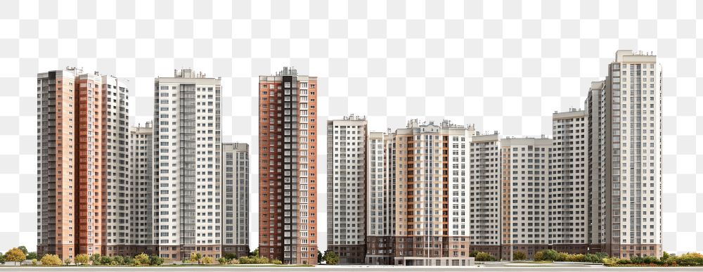 PNG Highrise buildings dusk architecture | Free PNG - rawpixel