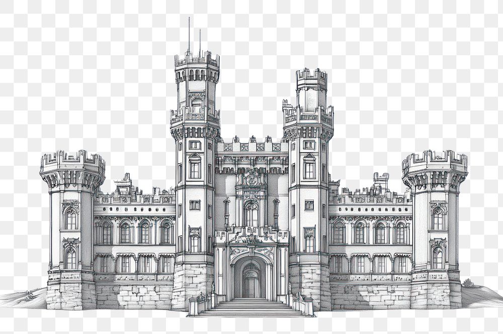 PNG Castle drawing architectural architecture. | Free PNG - rawpixel