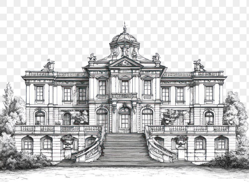 PNG Castle drawing architectural architecture. | Free PNG - rawpixel