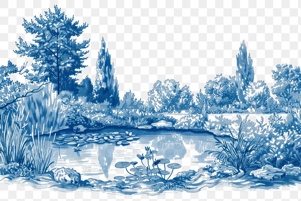 PNG Hand drawn isolated pond | Free PNG - rawpixel