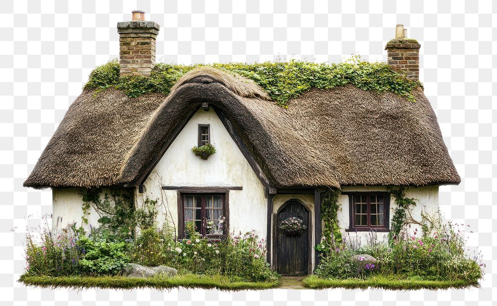 PNG English cottage architecture thatched | Free PNG - rawpixel
