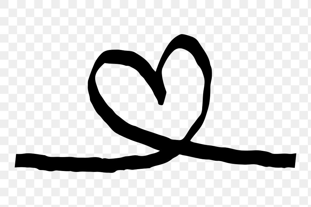 PNG Hand-drawn heart ribbon, transparent | Free PNG - rawpixel