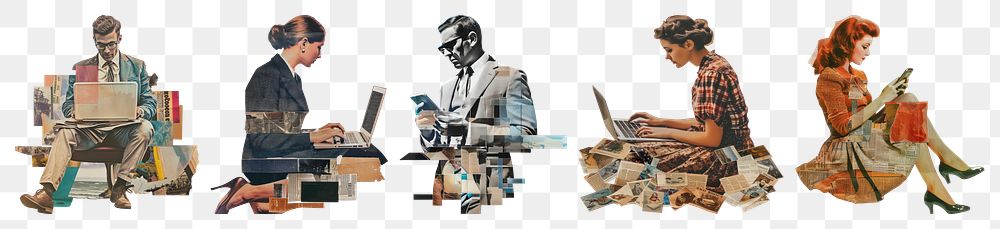 PNG Vintage technology evolution collage, | Premium PNG - rawpixel