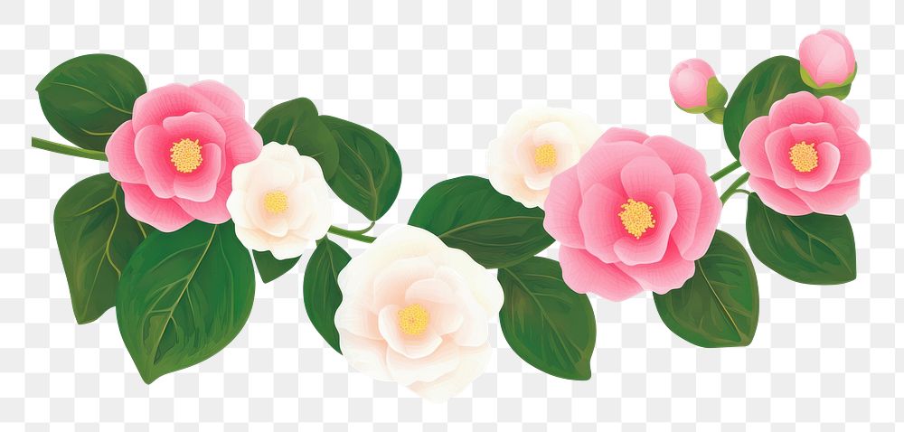 PNG Camellia border illustration camellias | Free PNG - rawpixel