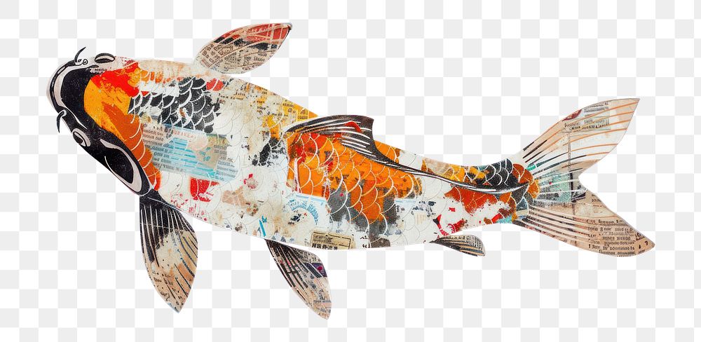 PNG Koi fish shape collage | Free PNG - rawpixel