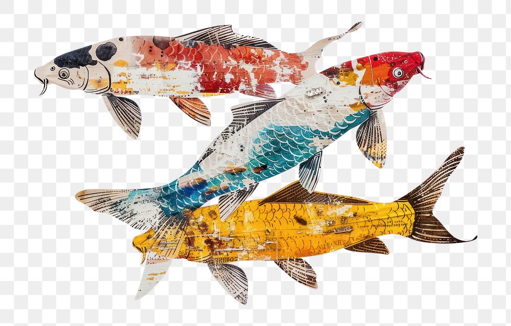 PNG Koi fish shape collage | Free PNG - rawpixel