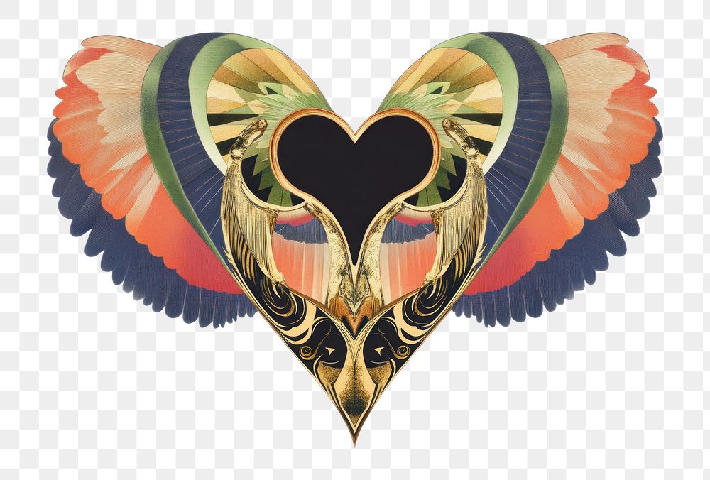 PNG symmetrical heart illustration wings | Free PNG - rawpixel