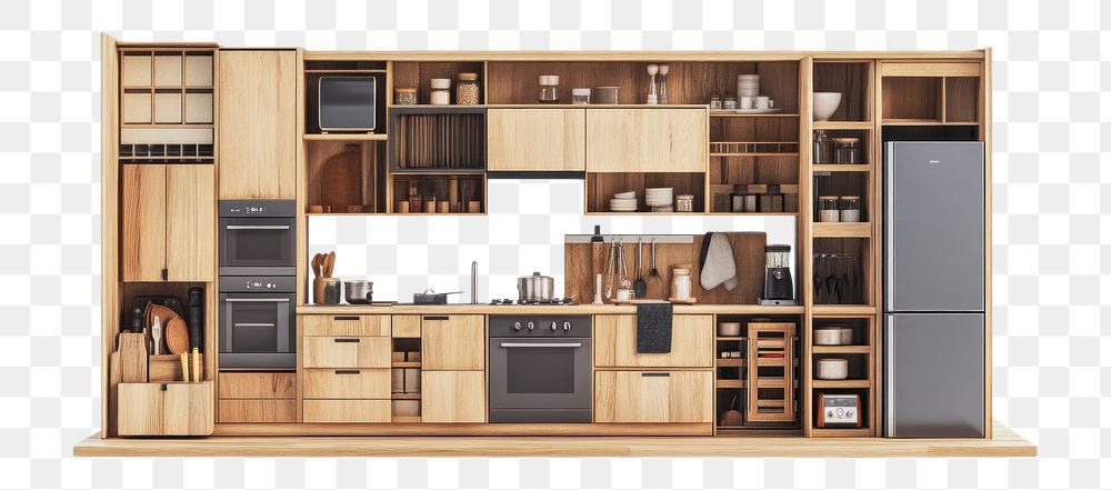 PNG Modern nordic L-shape kitchen | Free PNG - rawpixel