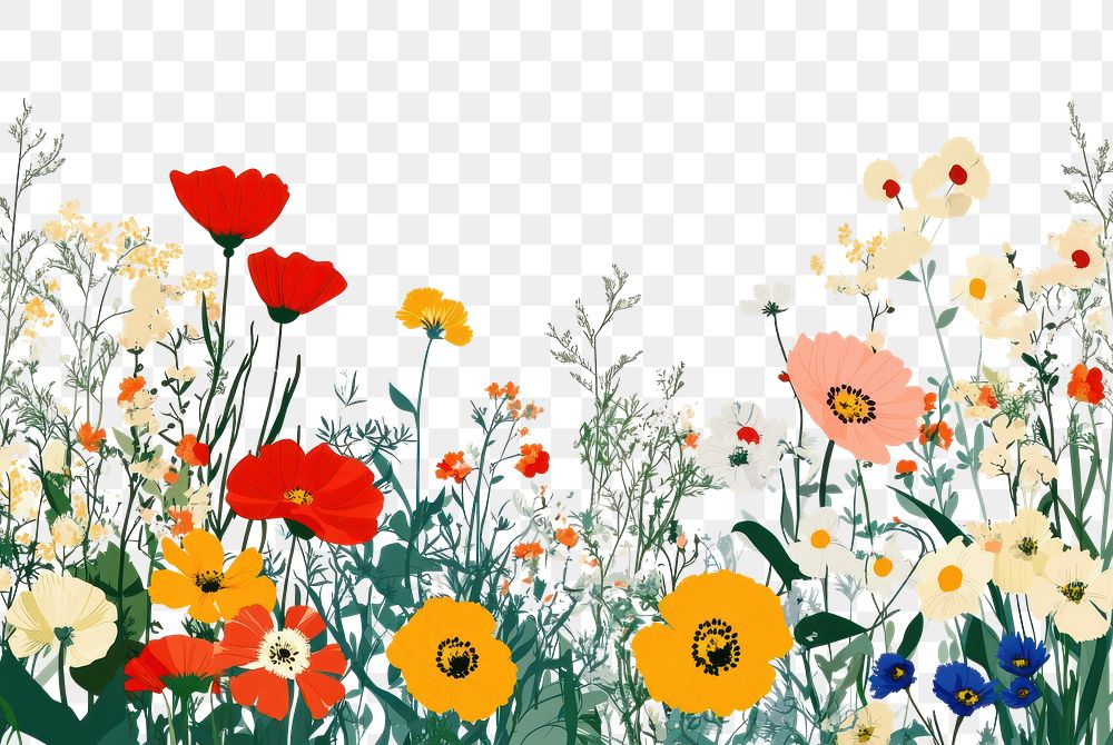 PNG Spring flowers illustration colorful | Free PNG - rawpixel