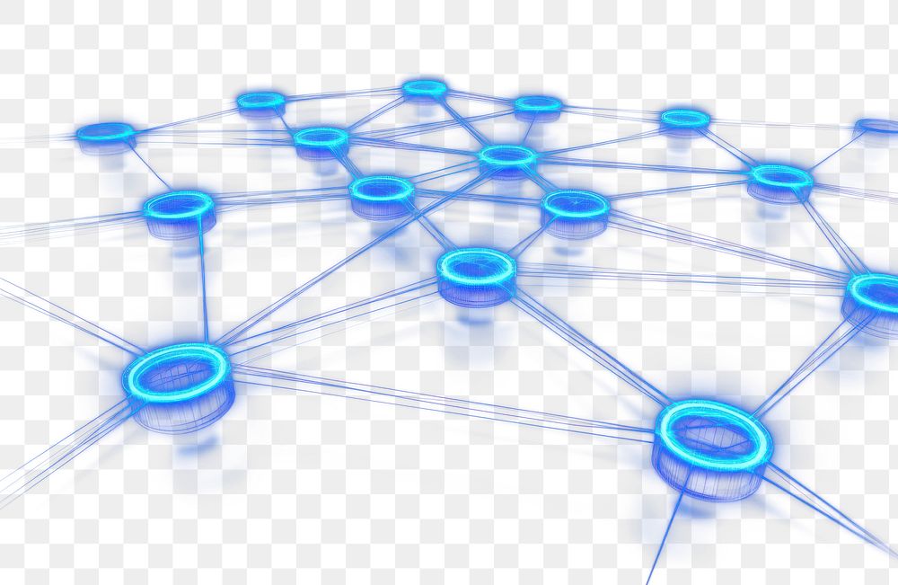 PNG Glowing blue connections and | Free PNG - rawpixel