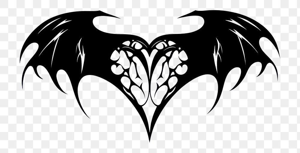 PNG Heart bat wings tribal | Free PNG - rawpixel