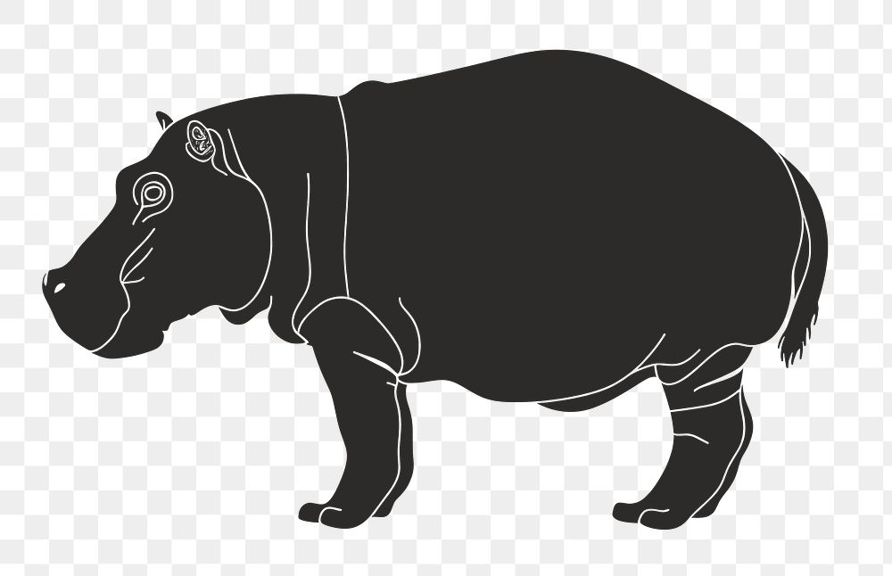 PNG Pygmy hippo silhouette illustration | Free PNG - rawpixel