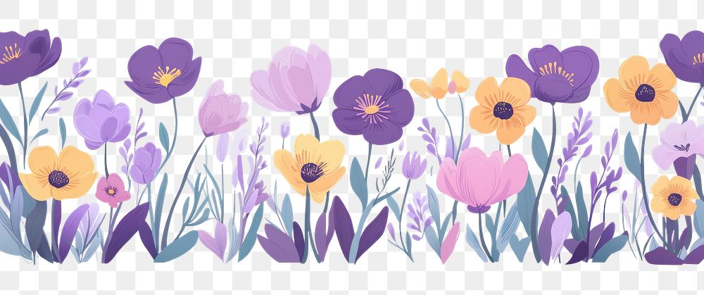 PNG Spring flowers border purple | Free PNG - rawpixel