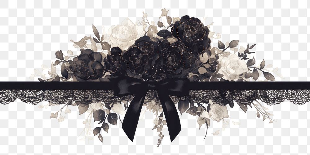 PNG Black flower art illustration | Free PNG - rawpixel