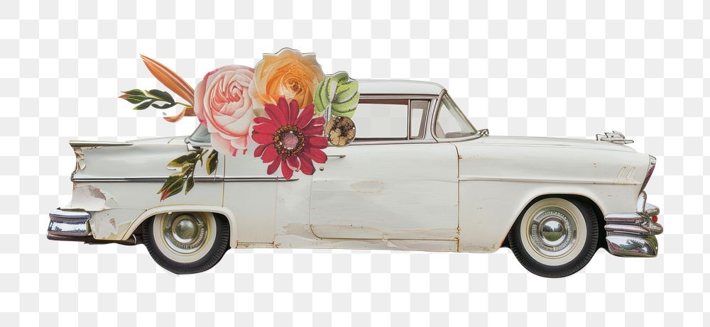 PNG Vintage car shape collage | Free PNG - rawpixel