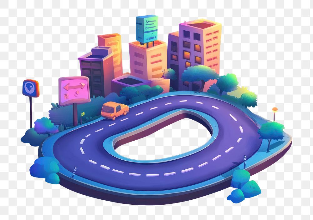 PNG Winding road signpost city | Free PNG - rawpixel
