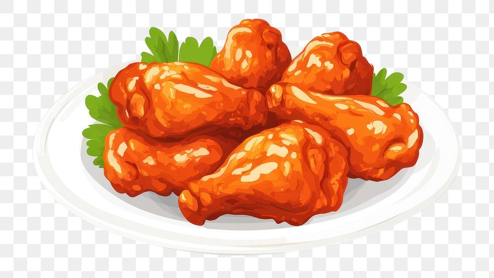 PNG Chicken wings plate illustration | Free PNG - rawpixel