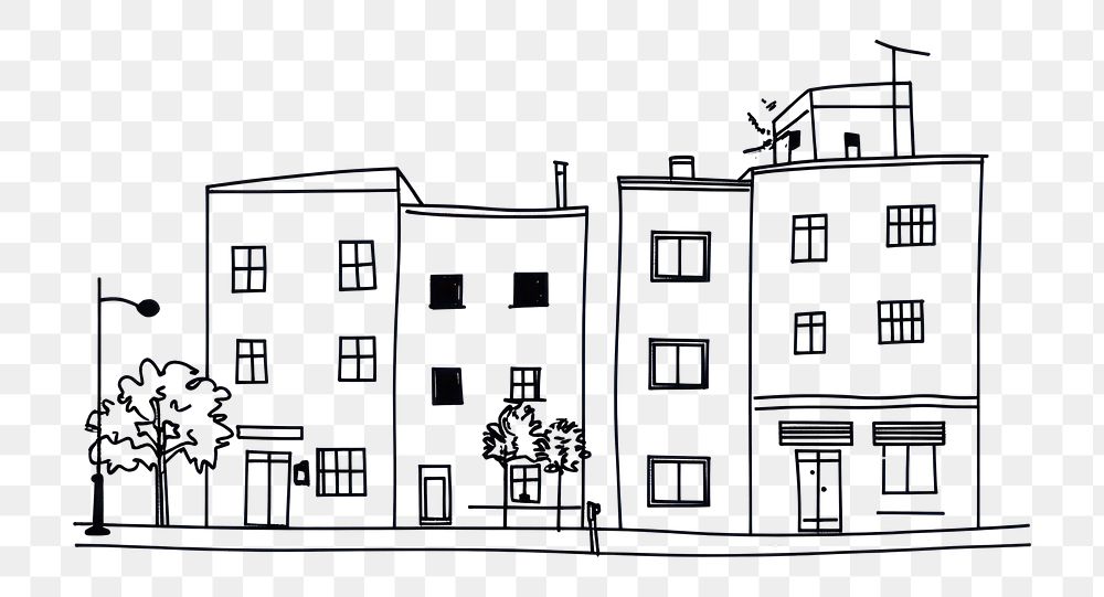 PNG Buildings drawing art sketch. | Free PNG - rawpixel