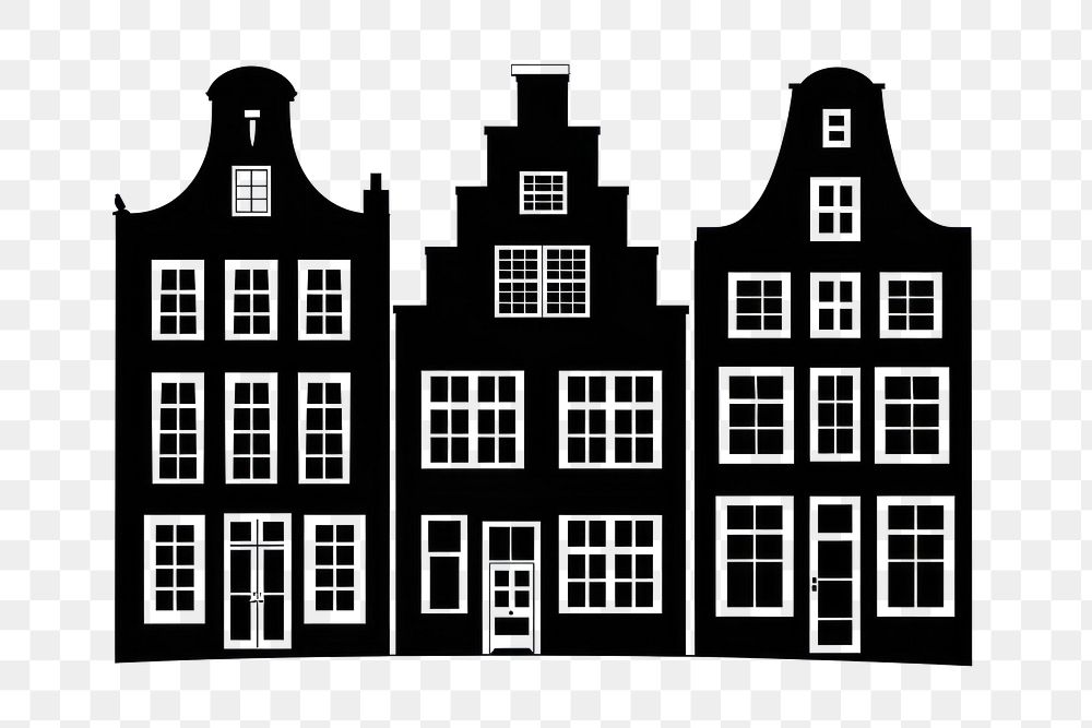 PNG Dutch town houses architecture | Free PNG - rawpixel
