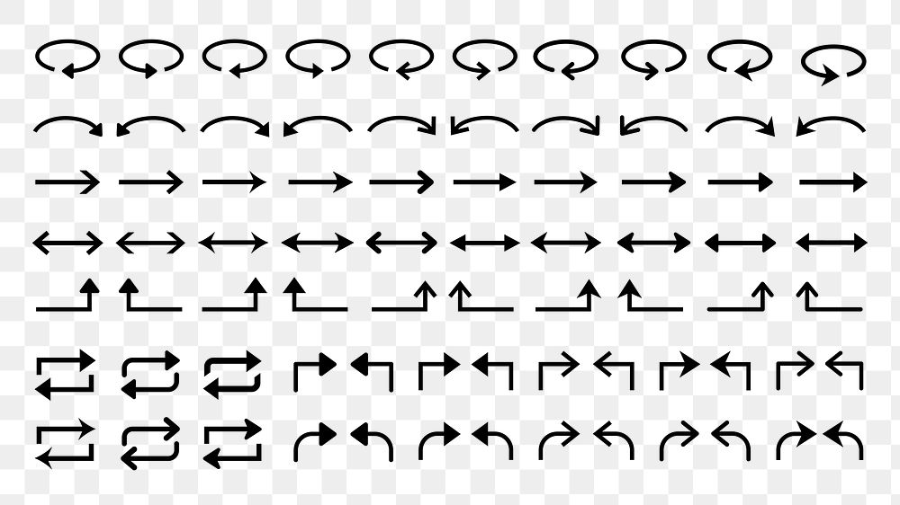 PNG Diverse directional arrow icons | Premium PNG - rawpixel