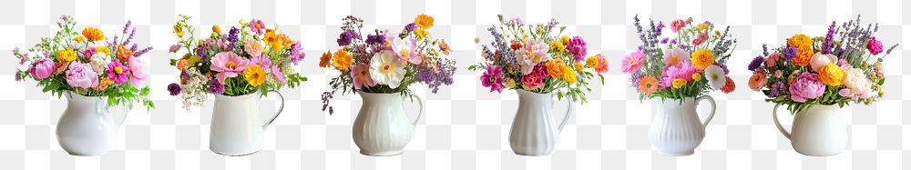 PNG Colorful floral arrangements pitchers, | Premium PNG - rawpixel