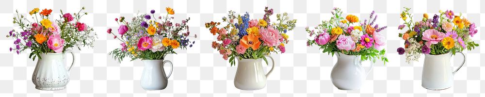PNG Vibrant floral arrangements pitchers, | Premium PNG - rawpixel