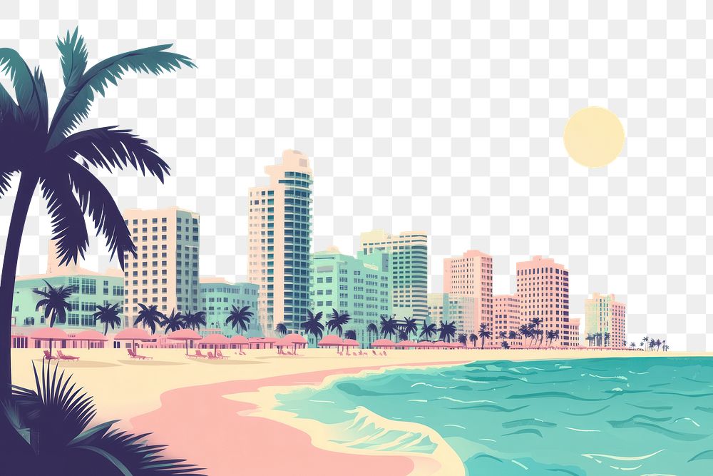 PNG Beach illustration building tropical. | Free PNG - rawpixel
