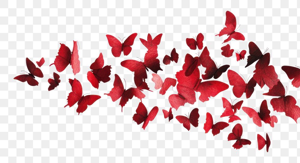 PNG Red butterflies flying illustration | Free PNG - rawpixel