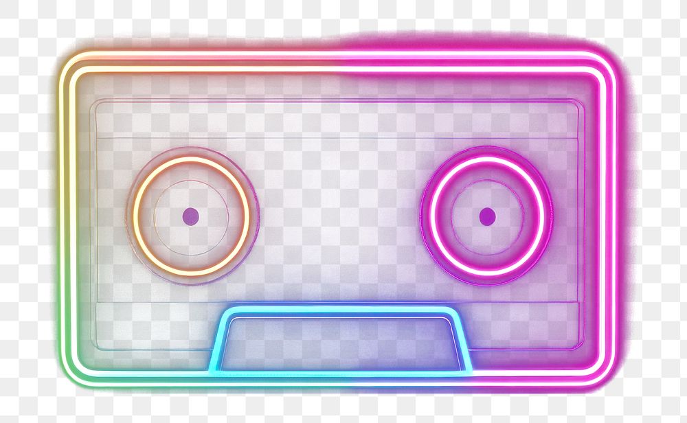 PNG Neon glowing cassette tape | Free PNG - rawpixel