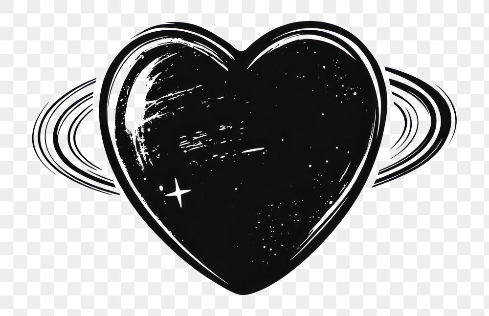 PNG Black saturn heart illustration | Free PNG - rawpixel