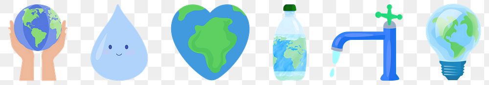 PNG Eco-friendly water conservation icons, | Free PNG - rawpixel