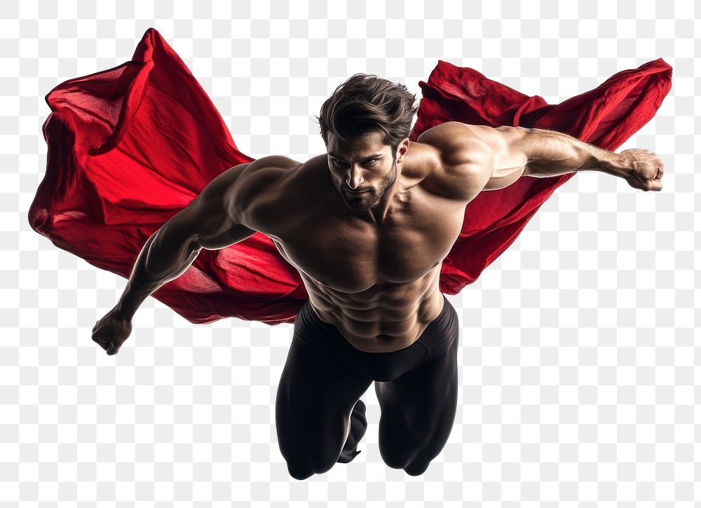 PNG Muscular flying male hero. | Free PNG - rawpixel